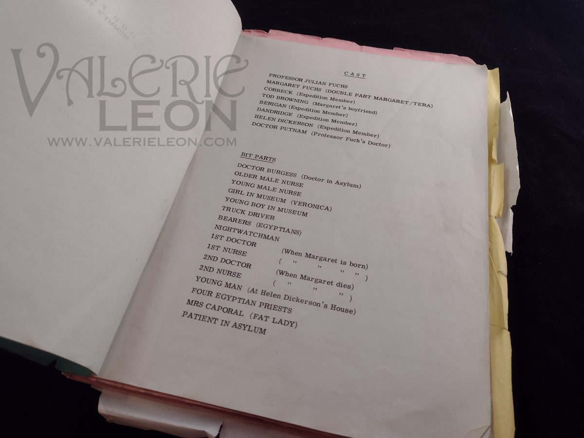 Blood From the Mummy’s Tomb – Valerie’s Original Script | valerieleon.com