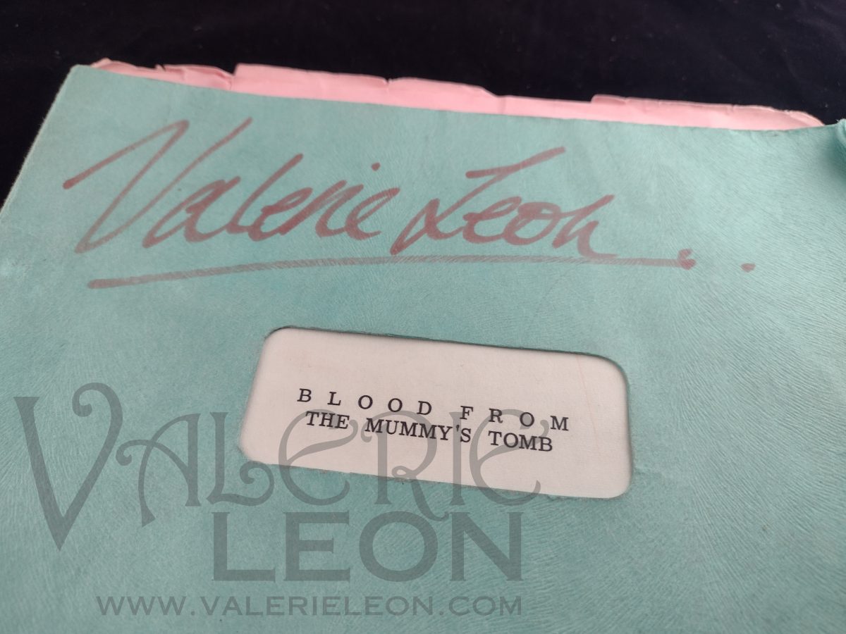 Blood From the Mummy’s Tomb – Valerie’s Original Script | valerieleon.com
